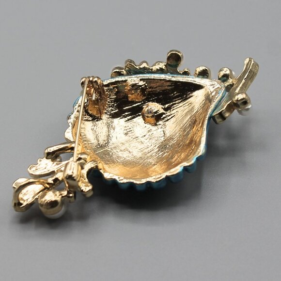 Jewelry | Jewelry Pin Brooch Pendant Shell Water Coral Reef Gold Tone ...